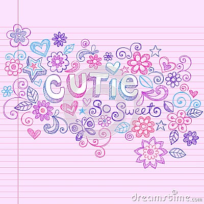 Hand-Drawn Abstract Sketchy Cutie Doodles Stock Photos - Image: 12699863
