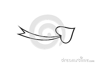 Hand Drawn Arrow In Doodle Style. Cute Direction Indicator. Cartoon ...