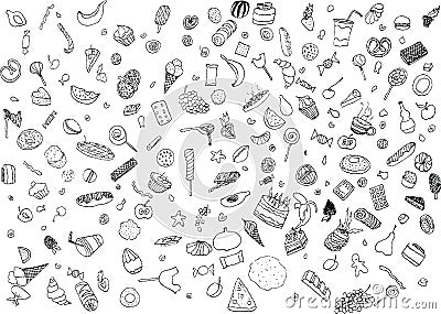 Hand-drawn Black Doodle Background Cartoon Vector | CartoonDealer.com ...