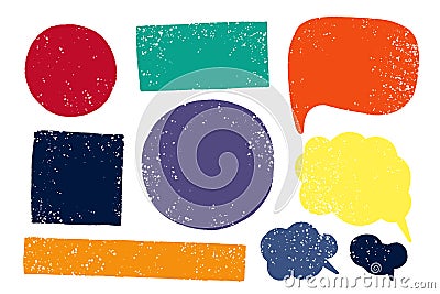 Hand Drawn Callout Clouds And Various Shapes For Backdrops. Vector ...