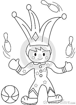 Hand Drawn Coloring Page Of A Juggler Stock Photo | CartoonDealer.com ...