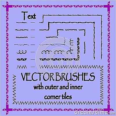 Hand Drawn Decorative Vector Brushes | CartoonDealer.com #65049304