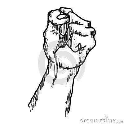 Hand Drawn Doodles Of Raised Protest Fist Vector Illustration ...