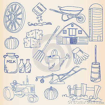 Hand Drawn Farm Icon Set Stock Photography - Image: 23465032