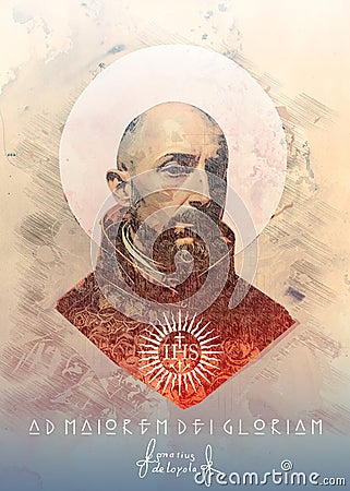 Hand Drawn Illustration Of Saint Ignatius Of Loyola Royalty-Free ...