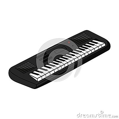 Hand Drawn Keyboard Synthesizer.Vector Illustration Isolated On White ...