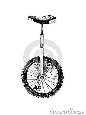 Hand Drawn Monocycle Cartoon Vector | CartoonDealer.com #125458725