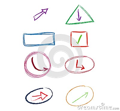 Hand Drawn Scribble Annotation Markers Cartoon Vector | CartoonDealer ...