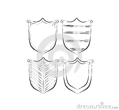 Hand Drawn Shields, Badges And Banners Stock Vector - Image: 39746864