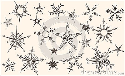 Hand Drawn Snowflakes Royalty Free Stock Photos - Image: 17054658