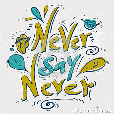 Hand Drawn Text Lettering With Quotations Cartoon Vector ...