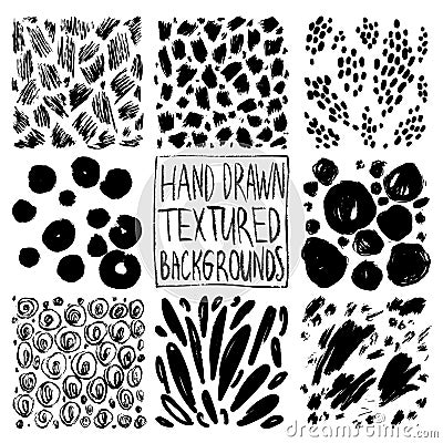 Hand Drawn Textures, Template. Hatching Drawn Pattern, Vector Design ...