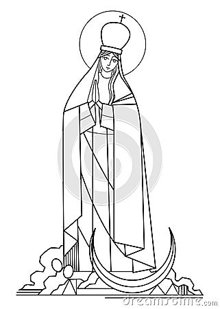 Hand Drawn Illustration Of Virgin Of The Immaculate Conception Cartoon ...