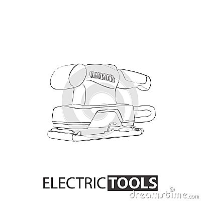 Hand Drawn Vibration Sander Cartoon Vector | CartoonDealer.com #105754909