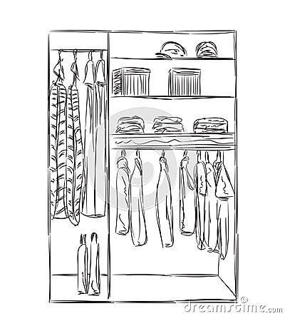 Hand Drawn Wardrobe Sketch. Stock Vector - Image: 65784485