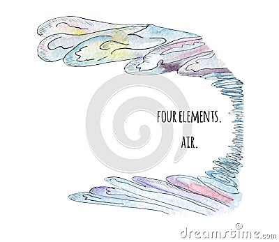 Hand-drawn Watercolor Illustration Of Set Of Four Elements Royalty-Free ...