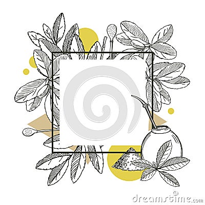 Vector Frame With Yerba Mate | CartoonDealer.com #233772189