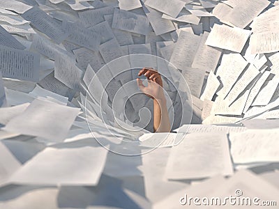Hand Drowning In Paper Sheets Royalty-Free Stock Photo | CartoonDealer ...