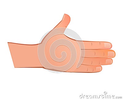 Hand Extended For Handshake. Object Isolated On White Background. Funny ...