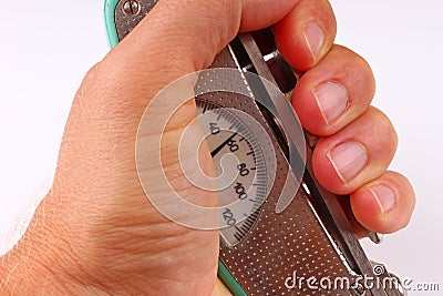 Hand Force Gauge Measuring The Strength Of The Hand Royalty-Free Stock ...