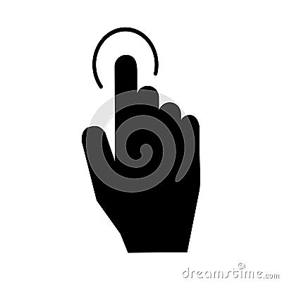 Hand Gesture Touch Click Select Finger Icon Isolated On White ...