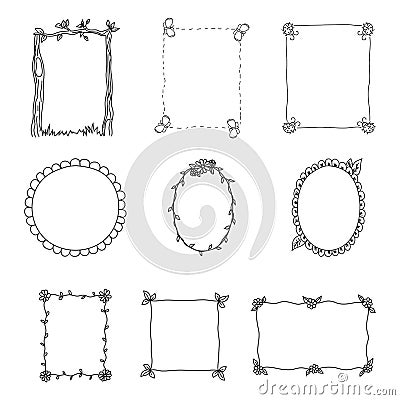 Hand Gezeichnete Rahmen. Satz 2 Stockfotos - Bild: 31763003