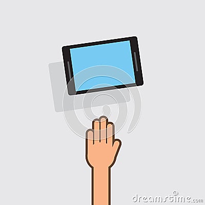 Hand Grabbing For Phone Cartoon Vector | CartoonDealer.com #53480123