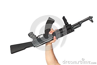 Hand Holding AK-47 Machine Gun Stock Photo - Image: 42333866