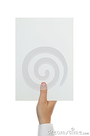 Hand Holding Blank A4 Paper Stock Photo - Image: 25916040