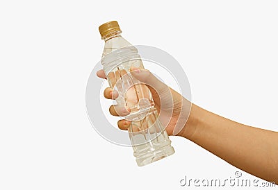 Hand, Holding Empty Plastic Bottle Isolated on White Background Stock ...