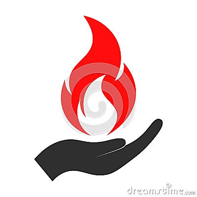 Hand Holding Flame Icon Vector Illustration | CartoonDealer.com #246638334