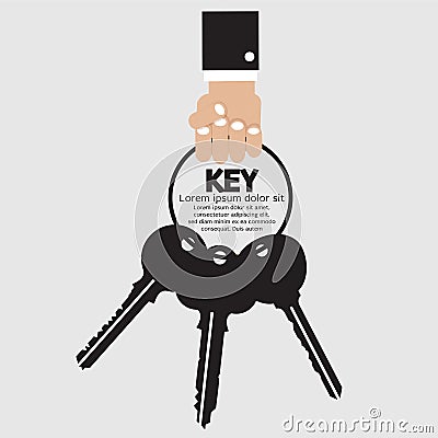 Hand Holding Key Bunch Cartoon Vector | CartoonDealer.com #40846777
