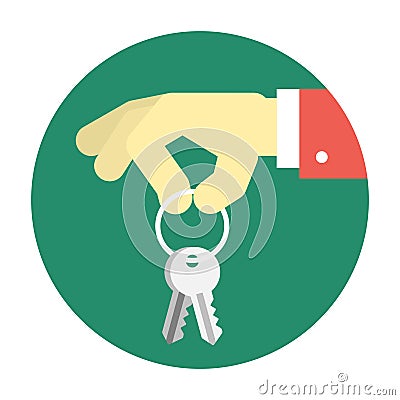 Hand Holding Keys Vector Illustration | CartoonDealer.com #84814180