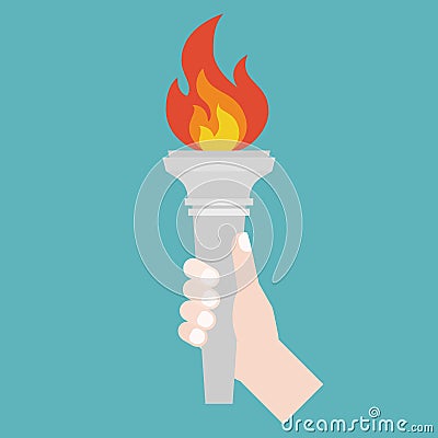 Hand Holding Torch Symbol Vector Illustration | CartoonDealer.com ...