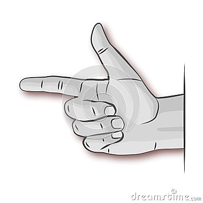 Hand, Interpretation, Reference And Index Finger Vector Illustration ...