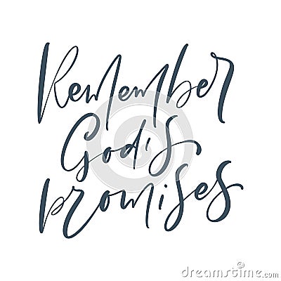 Hand Lettering Remember Gods Promises. Biblical Background. Christian ...