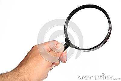 HAND WITH MAGNIFYING GLASS Royalty Free Stock Photo - Image: 1353935