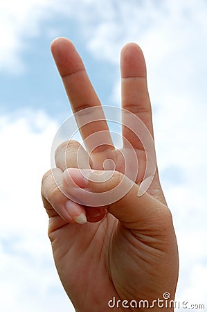 Hand Making A Peace Sign Stock Photos - Image: 14407543