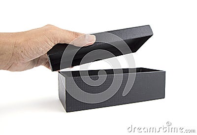Hand Opening The Box Black Paper. Stock Image | CartoonDealer.com #32177803
