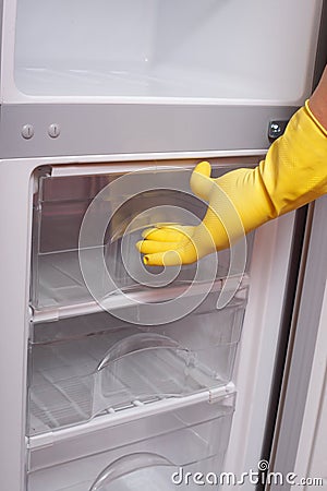 Hand Opening Refrigerator. Royalty-Free Stock Photography ...