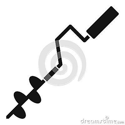 Hand Operated Ice Auger Icon, Simple Style Cartoon Vector ...