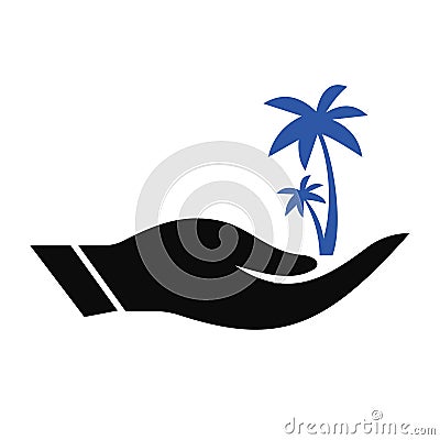 Hand Plam Logo Design. Plam Logo With Hand Concept Vector. Hand And ...