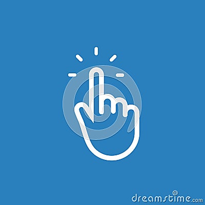 Hand Pointer Click Icon. Cursor Button Finger Click Mouse Touch Symbol Isolated, Web Arrow ...