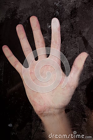 Hand Pressed Against Glass Stock Photography | CartoonDealer.com #15879104
