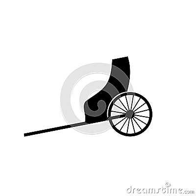 Hand Pulled Rickshaw Vector Icon. | CartoonDealer.com #241237777