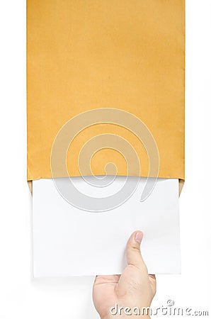 Hand Pulling Paper From Envelope Stock Photography | CartoonDealer.com ...
