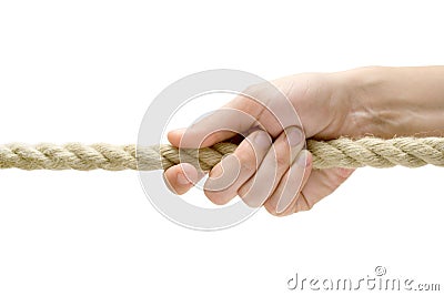 Hand Pulling Rope Stock Image - Image: 2118901