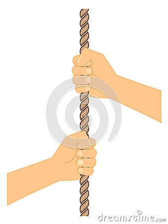 Hand Pulling A Rope On A White Background Clipart Stock Vector - Image ...