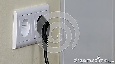 Hand Put Plug into Electricity Socket Stock Video - Video of ...