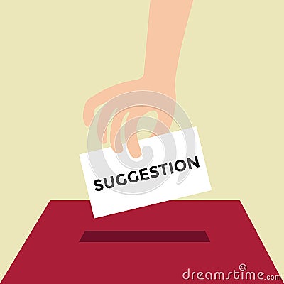 Hand Putting Suggestion Paper In The Box Stock Vector - Image: 61325000